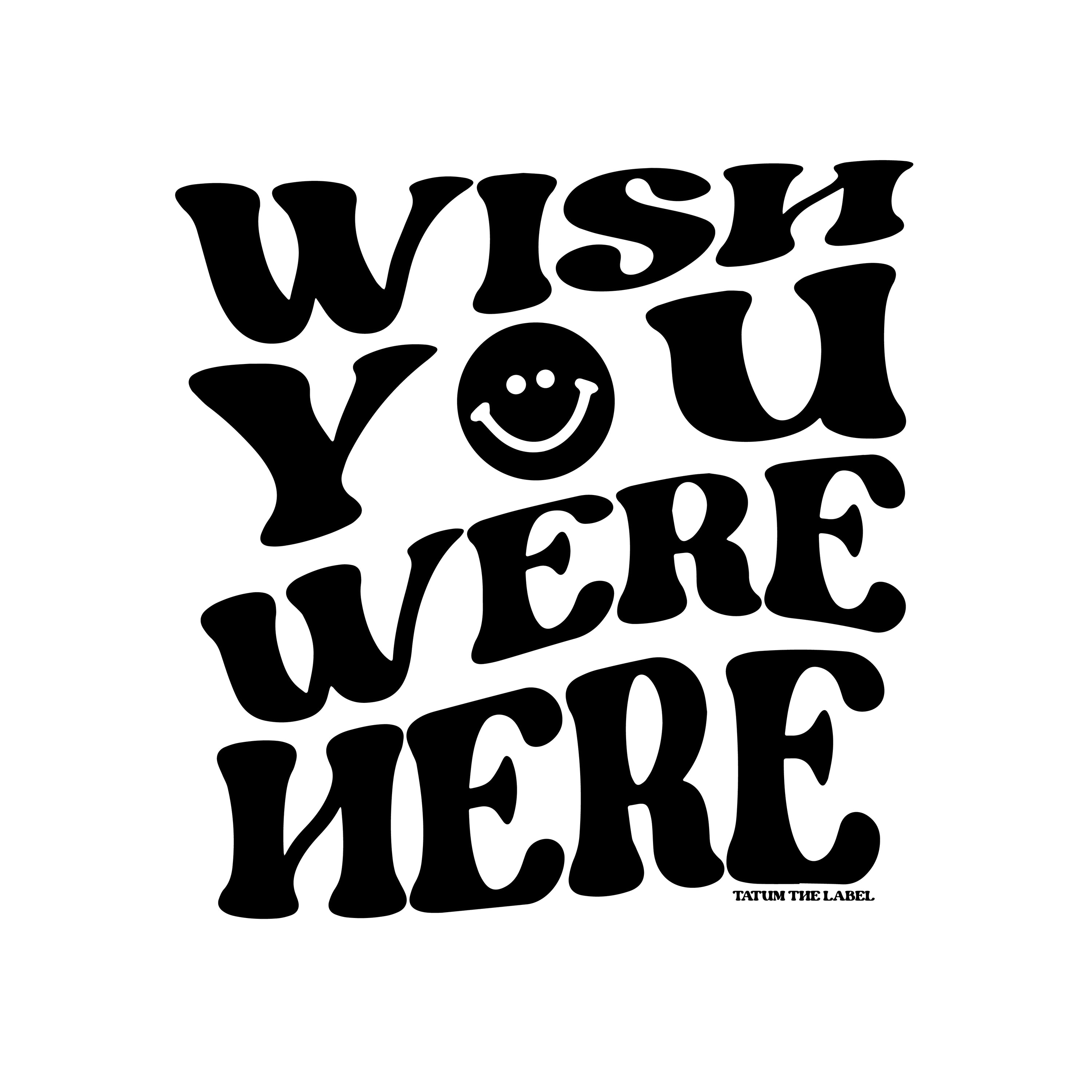 WISH YOU WERE HERE STICKER – TATUM THE LABEL